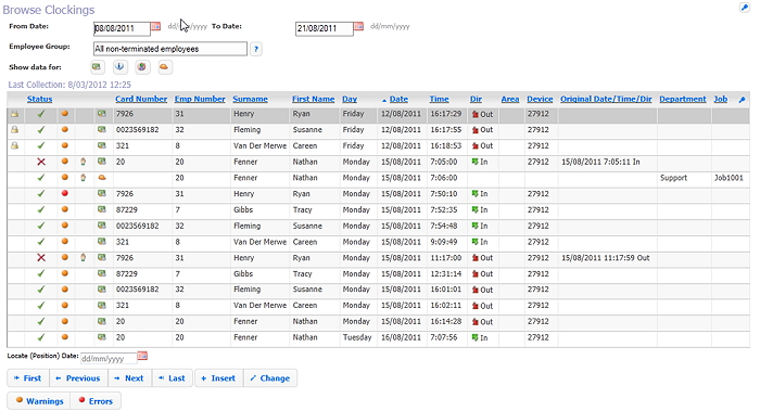 CS Time Features - Web Interface